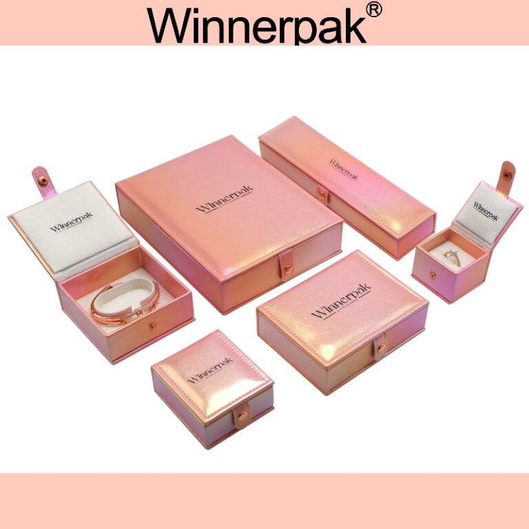 Luxury Custom Jewelry Box | Pearlized Gradient Leatherette with Snap ...