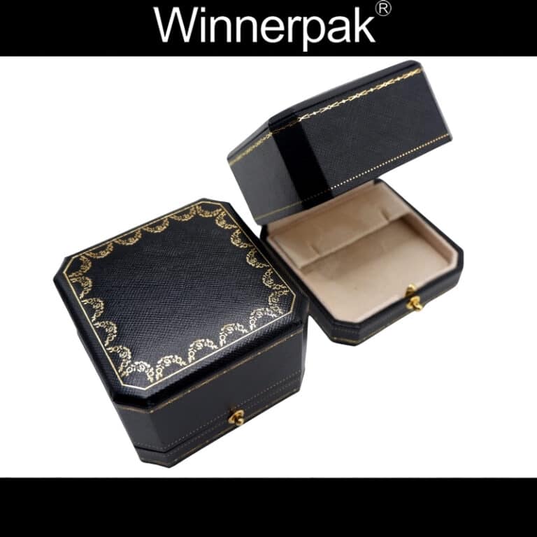 Luxury Cartier-Style Black Leatherette Jewelry Boxes | Winnerpak