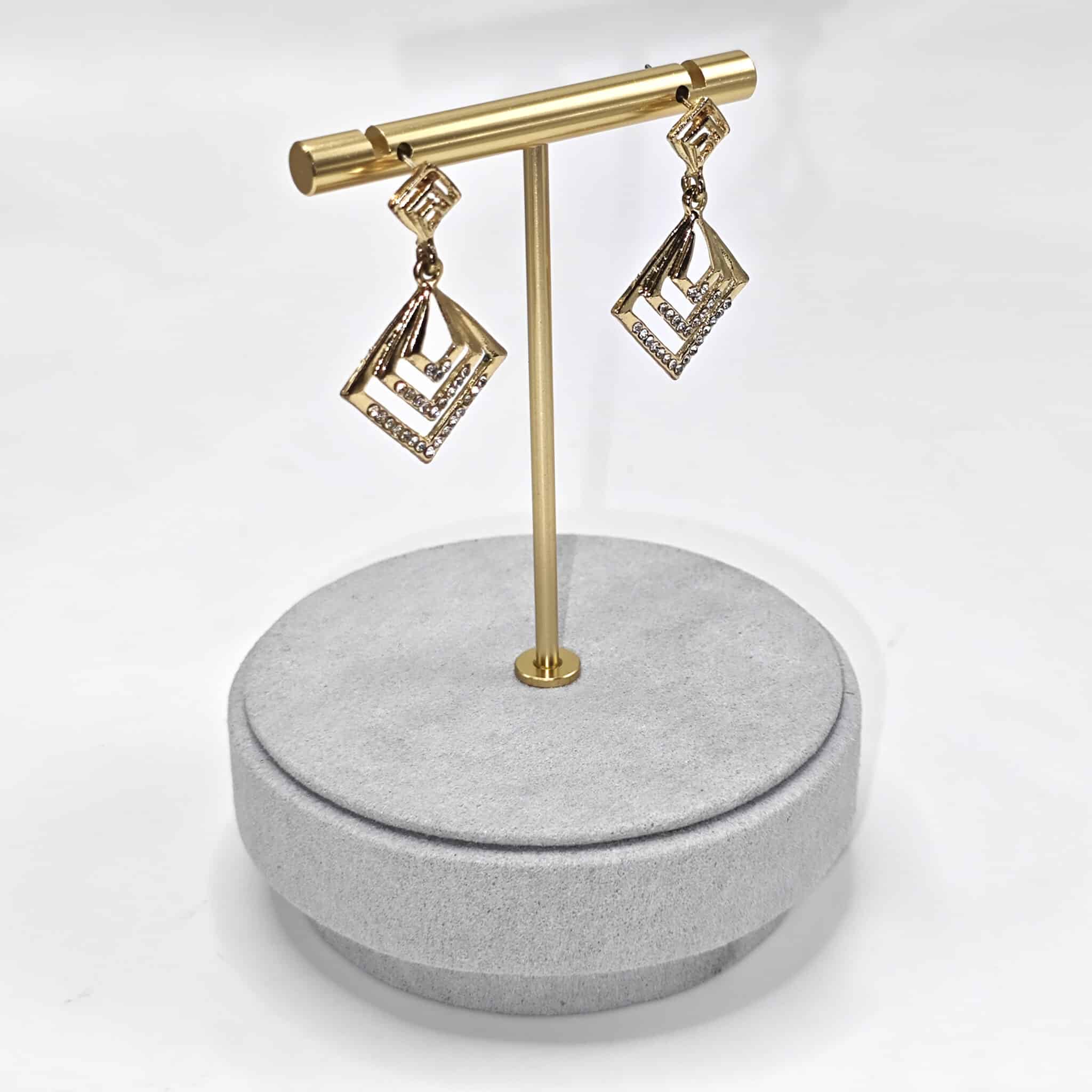 Jewelry Display Set I | Gold Stainless Steel Frames with Grey Suede ...